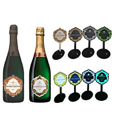 Sparkling luminous wine label, sparkling and lovable